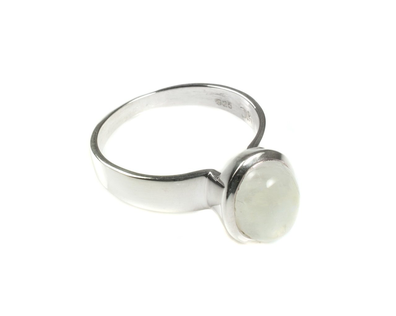 Silber Ring oval mit Mondstein
