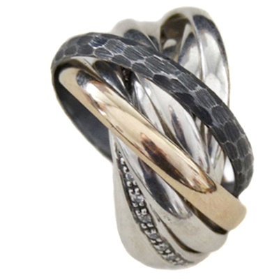 Silber Ring mit Gold
